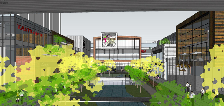 新古典风多层商业综合体建筑SU模型设计-sketchup模型-筑龙渲染表现论坛