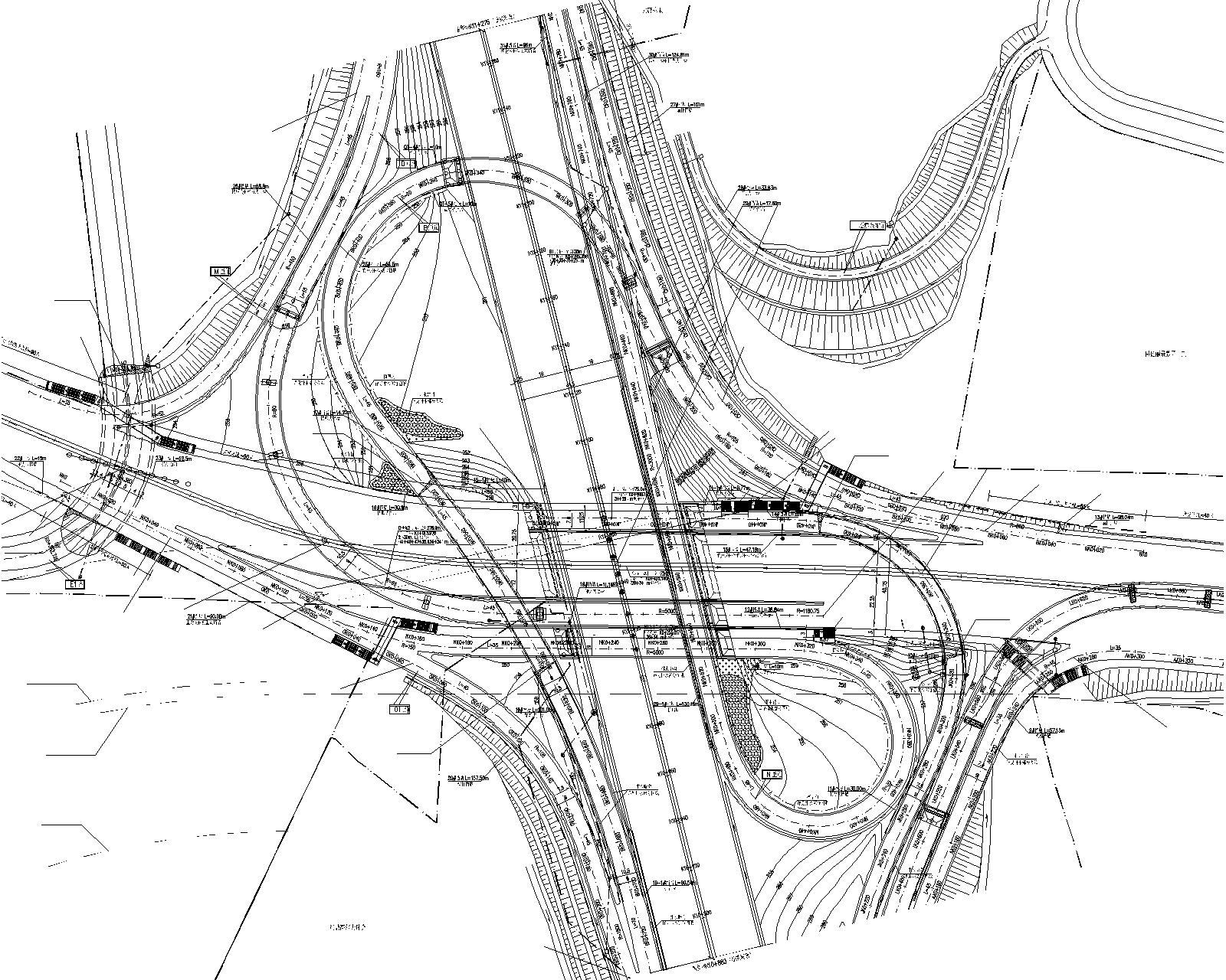 涡轮形+变异喇叭形组合立交桥改造图纸2020-路桥工程图纸-筑龙路桥市政论坛